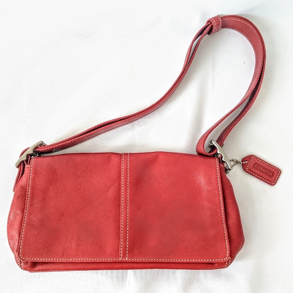 Coach | Bags | Vintage Red Leather Coach Shoulder Bag X55x2 | Poshmark